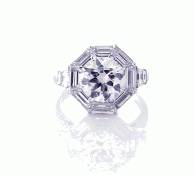 Old European Diamond Octagon Frame Ring | Bethesda MD | Pampillonia ...