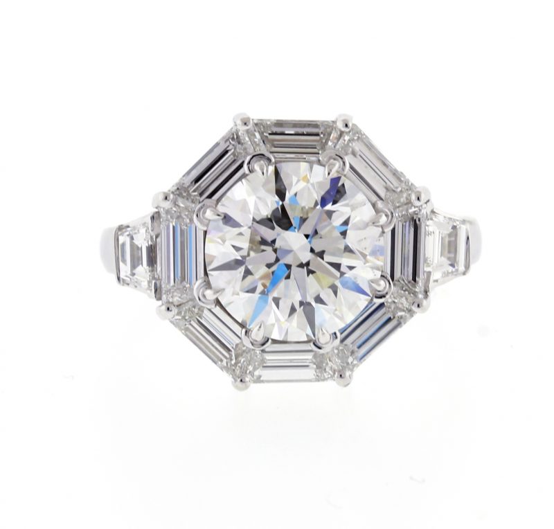 Old European Diamond Octagon Frame Ring | Bethesda MD | Pampillonia ...